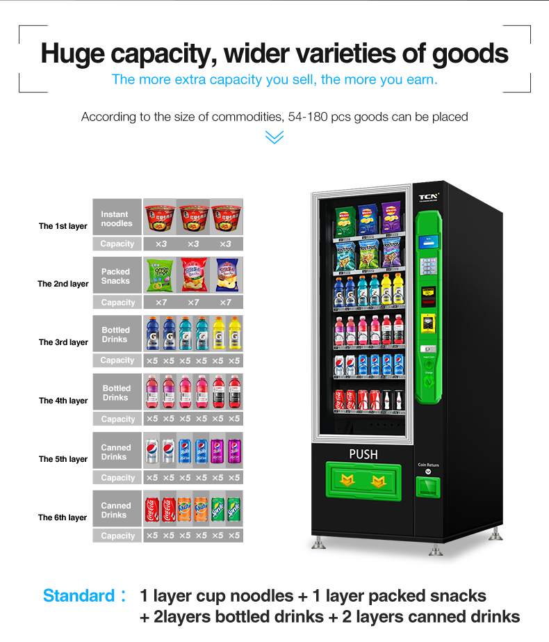 TCN-CSC-6G(H5) automatic snack drink vending machine – Vendfair ...